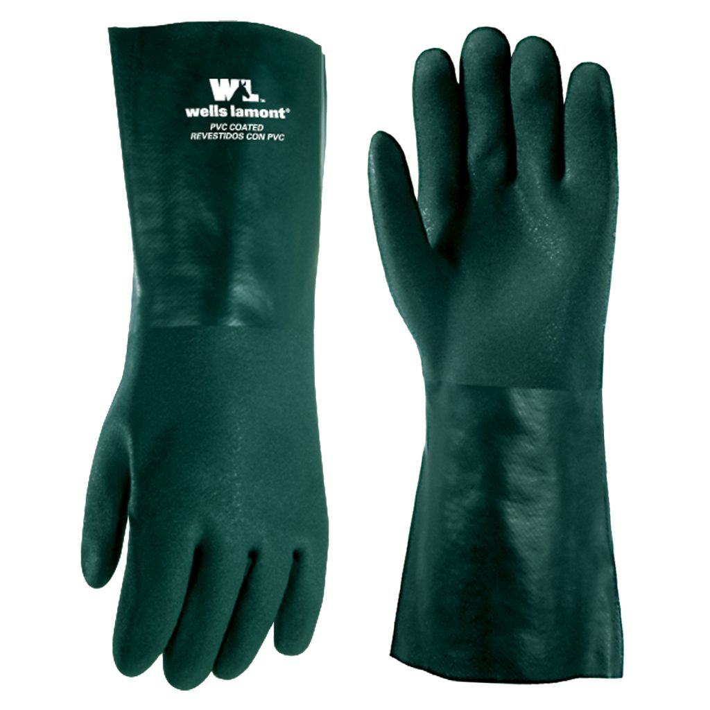Men's PVC Coated Chemical Resistant Gloves with 14-Inch Gauntlet Cuff ...